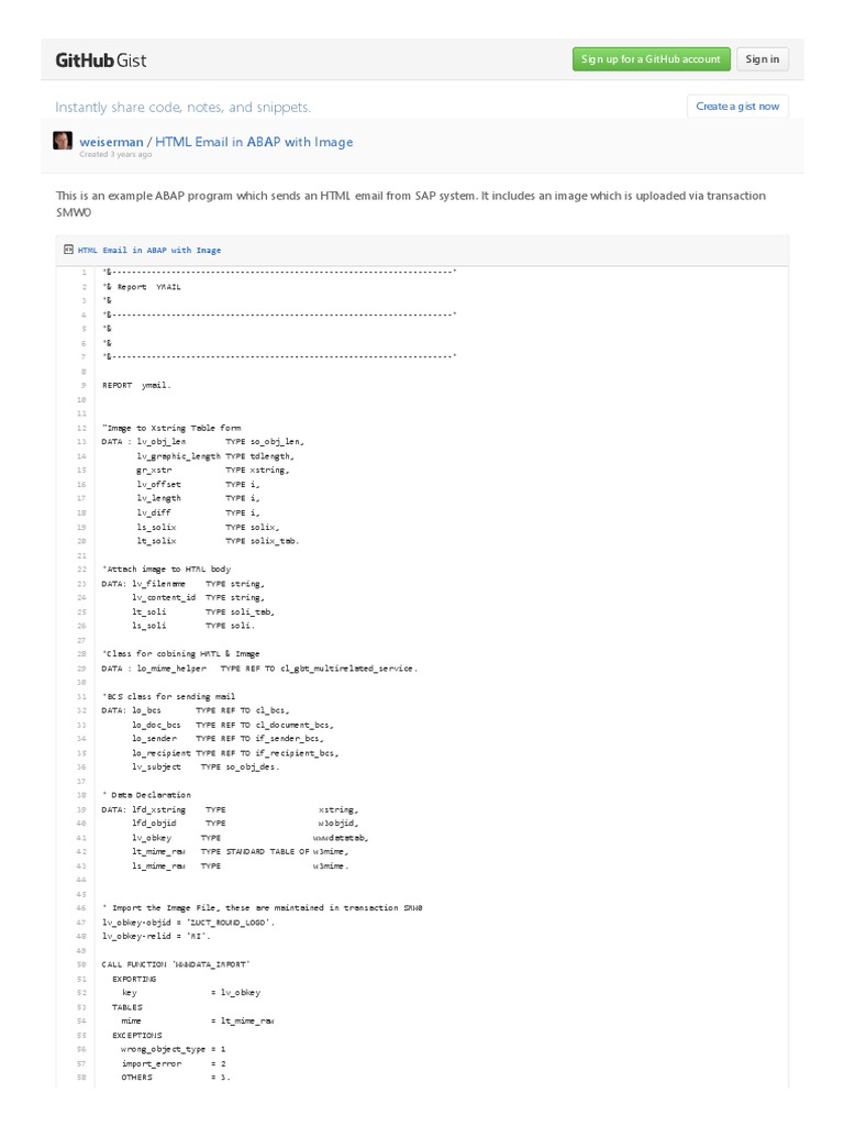 Abap Program Which Sends An Html Email From Sap System Pdf Html String Computer Science