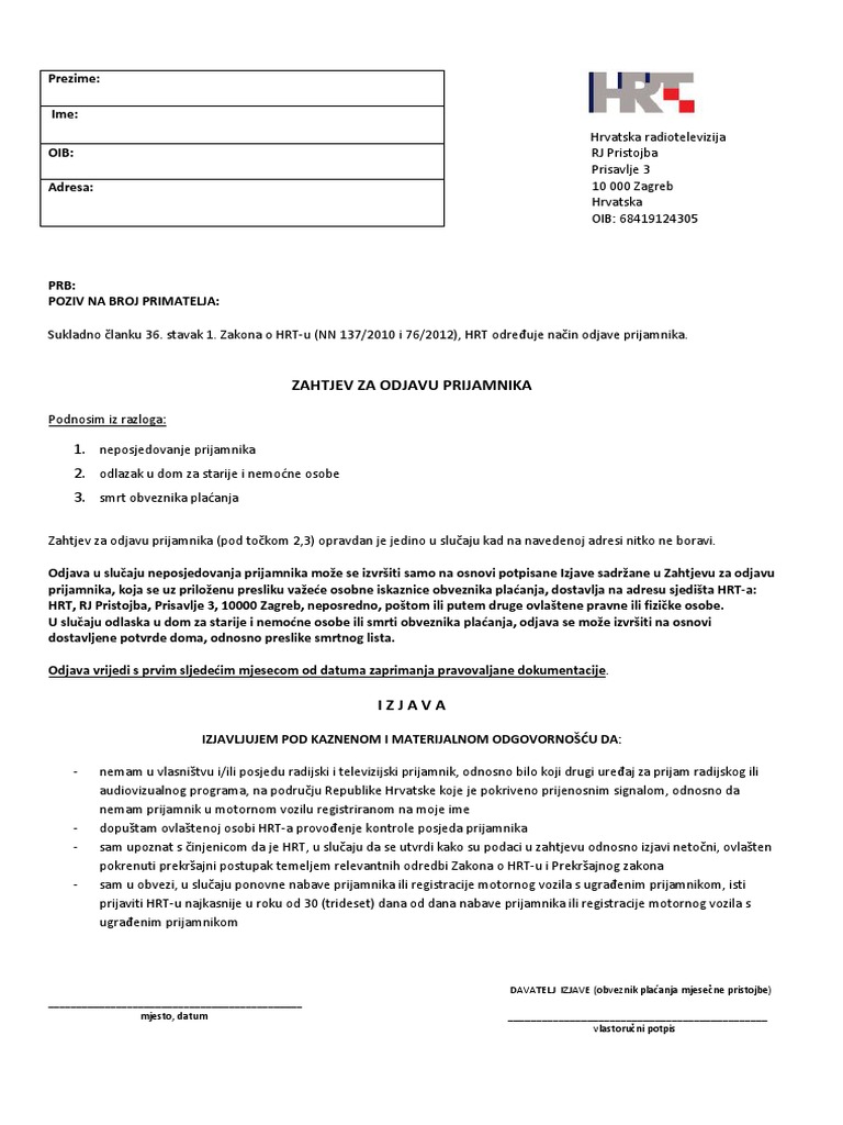 Odjava Fizic Ke Nova PDF | PDF