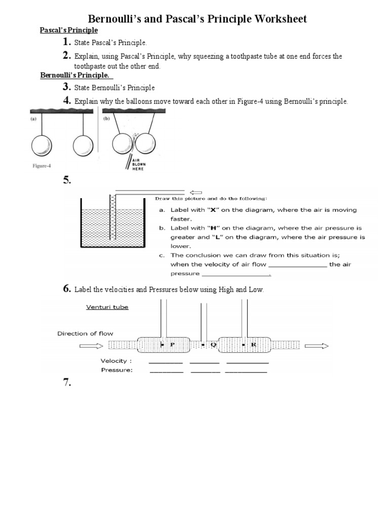 Bernoulli's and Pascal's Principles Explained | PDF