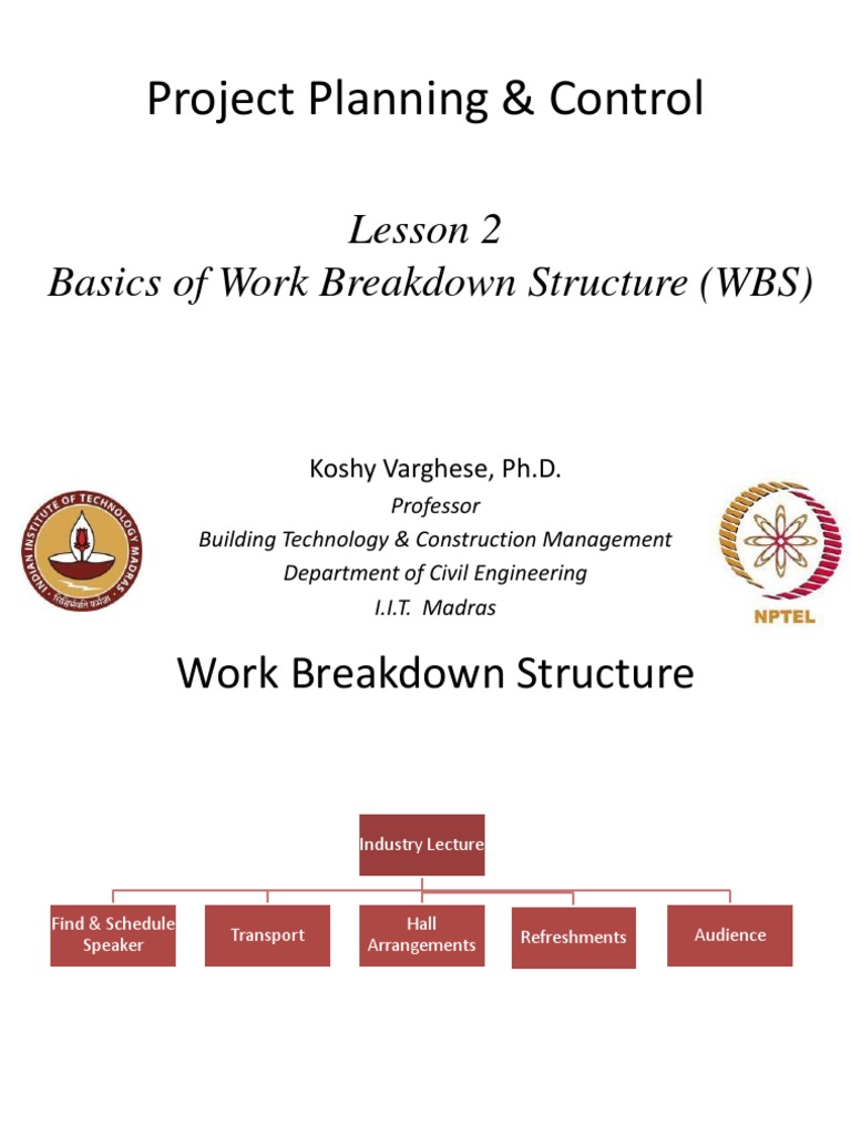 Week2 - Lesson 2. Basics of Work Breakdown Structure (WBS) | PDF ...