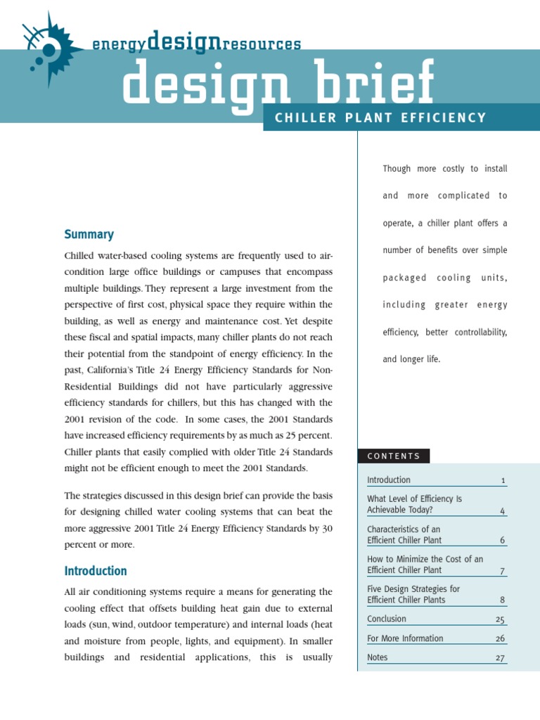 Chiller Plant Efficiency | PDF | Air Conditioning | Pump
