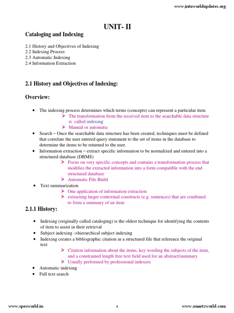IRS Unit-2 | PDF | Search Engine Indexing | Database Index