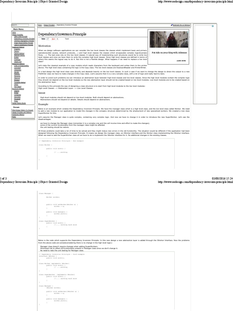 Dependency Inversion Principle | PDF | Interface (Computing) | Class ...