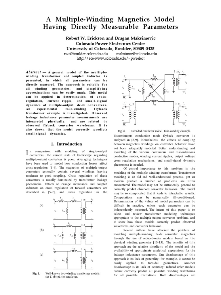 A Multiple-Winding Magnetics Model Having Directly Measurable ...