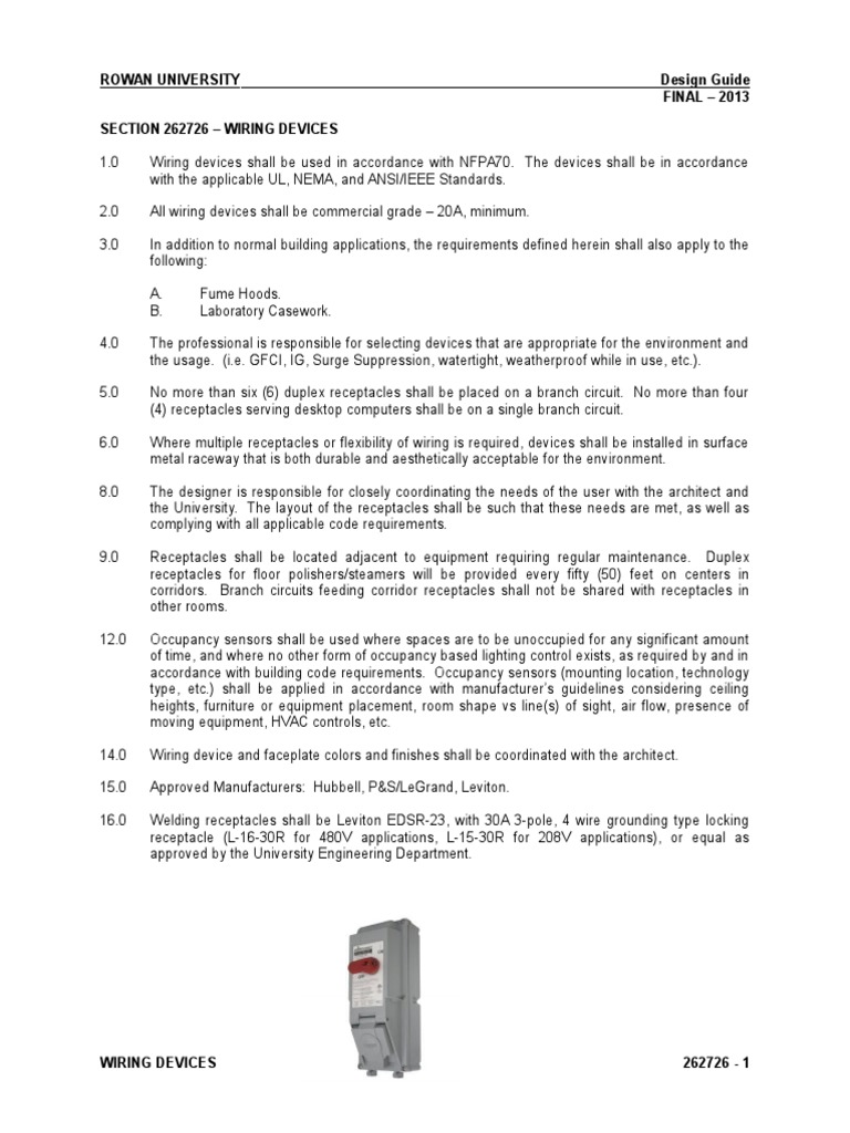 Wiring Devices - Electrical Design Guide | PDF | Electrical Wiring ...