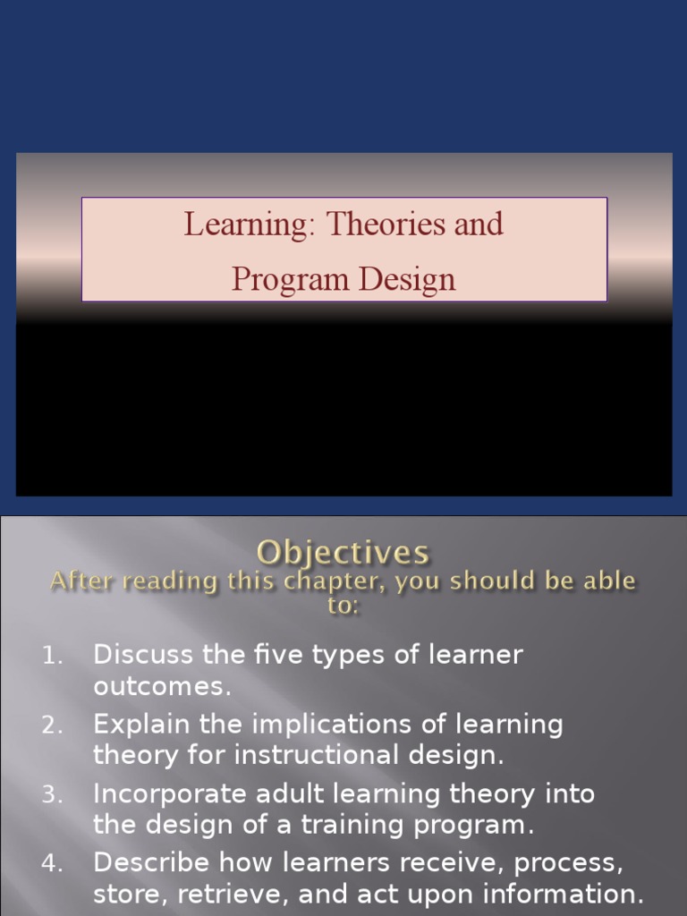 Learning - Theories and Program Design - PPT 4 | PDF | Motivation ...