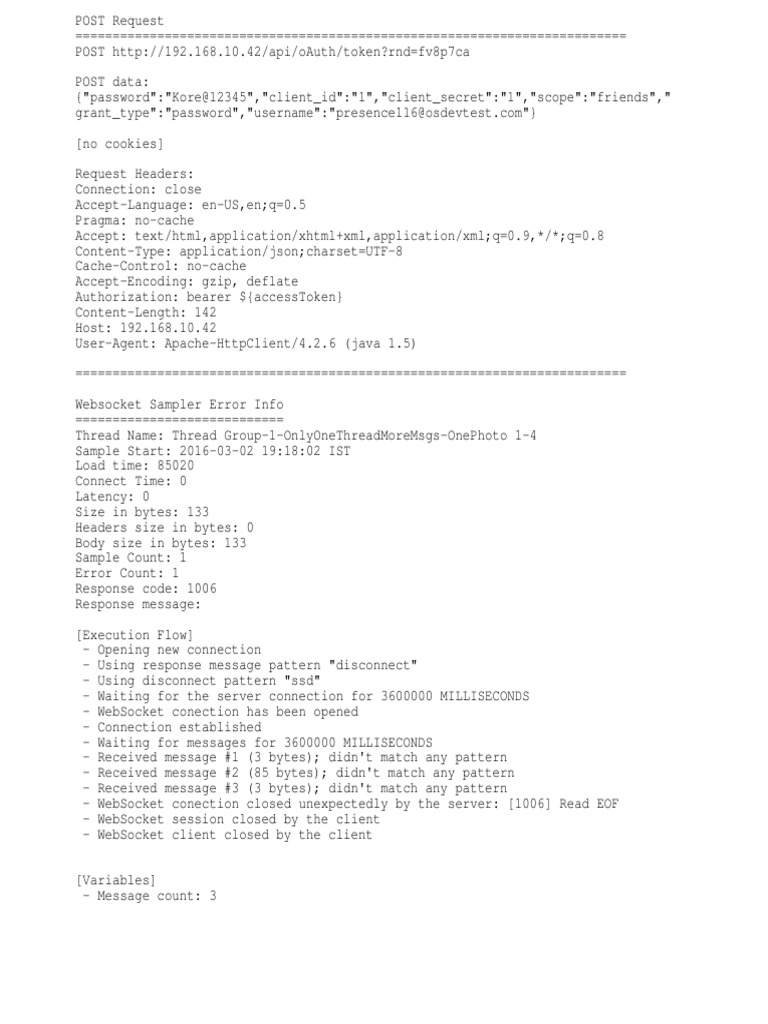 Jmeter Errors | PDF | Hypertext Transfer Protocol | Software