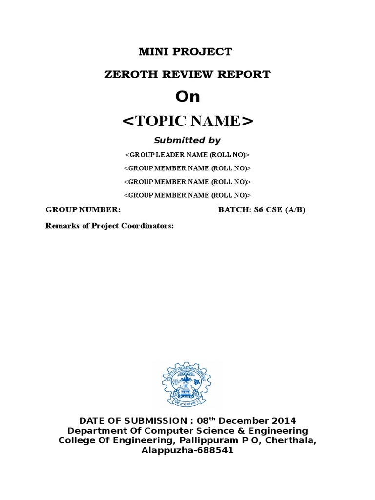 Mini Project Zeroth Review Report | PDF | Art | Technology & Engineering