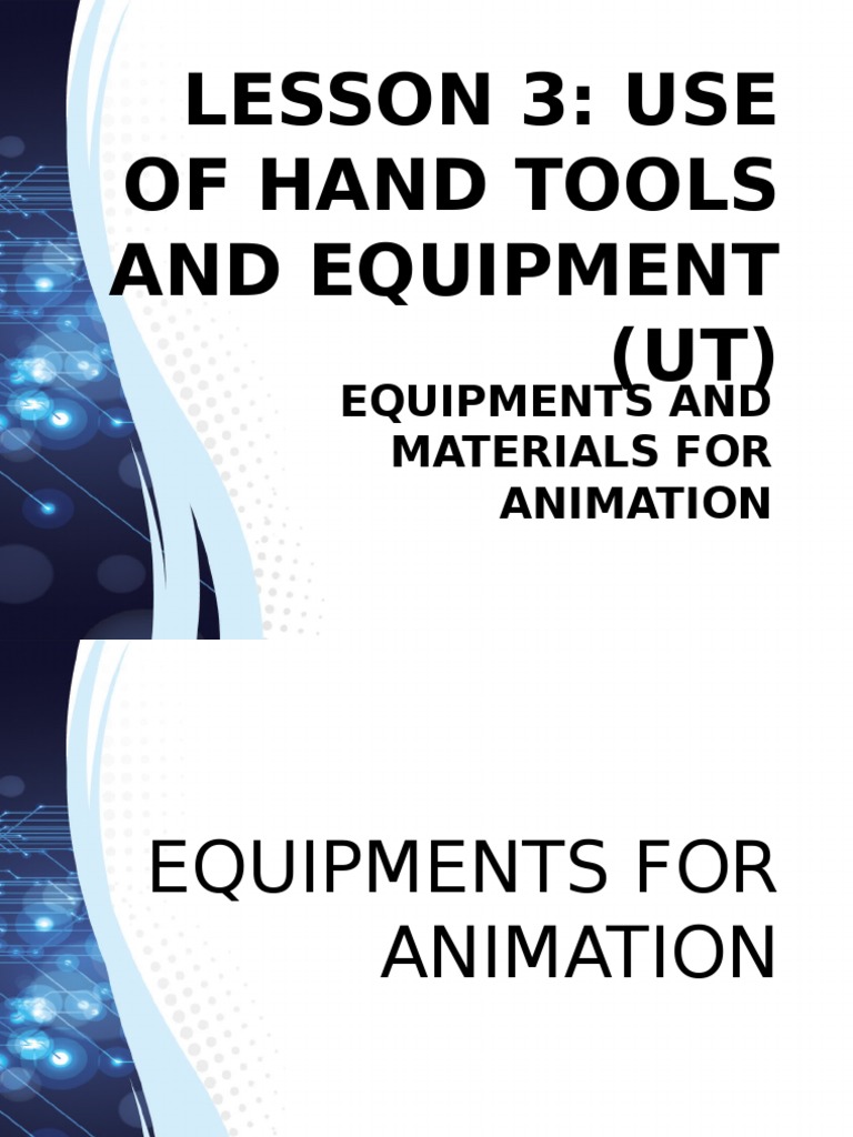 Animation Equipment and Materials Guide | PDF | Human Factors And ...