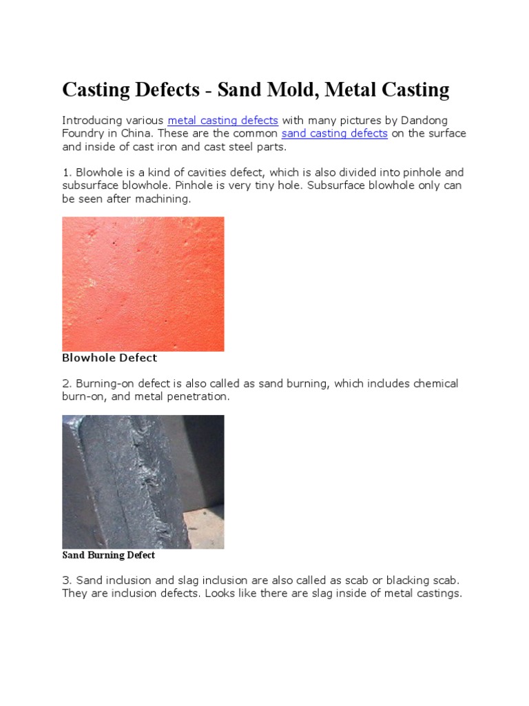 Casting Defects | PDF | Casting (Metalworking) | Metalworking