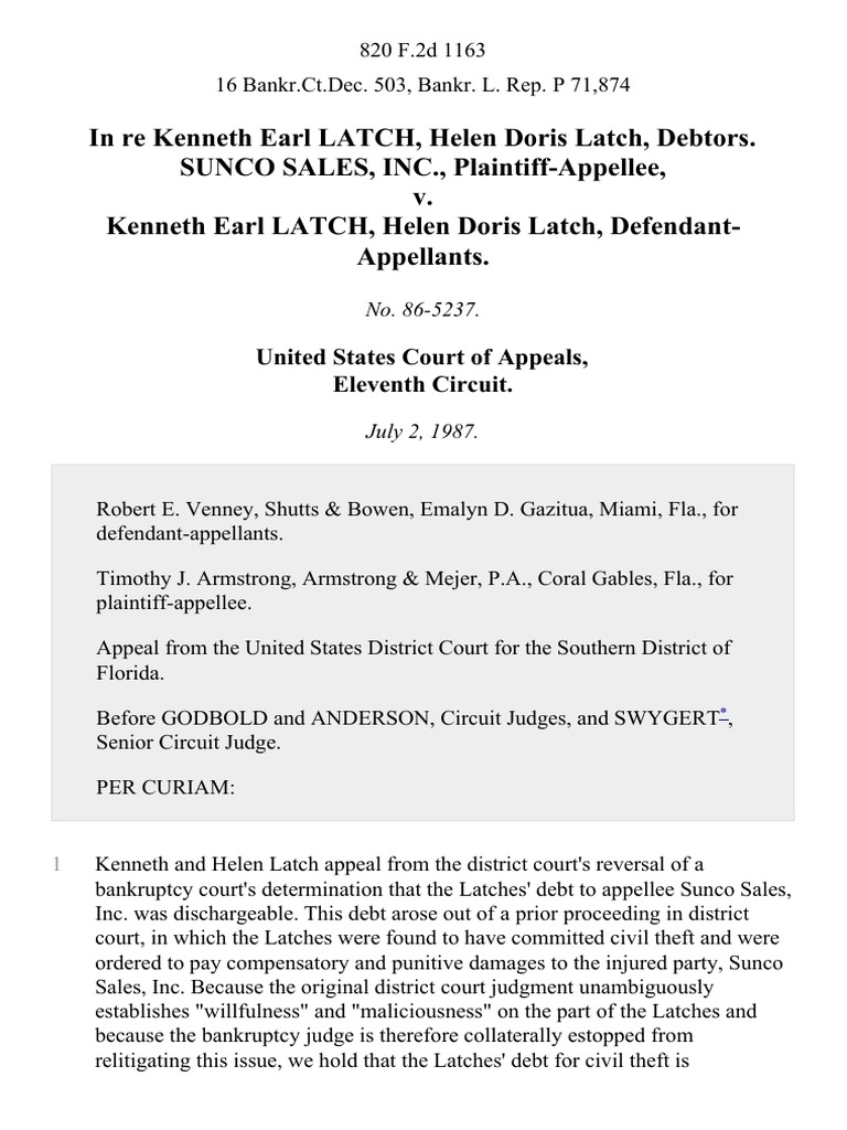 Nondischargeability of Debt in Bankruptcy | PDF | Separation Of Powers ...