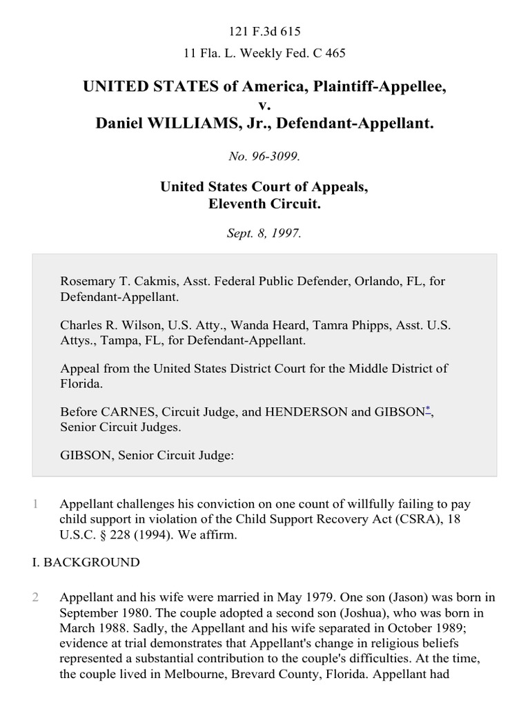 United States v. Williams, 121 F.3d 615, 11th Cir. (1997) | PDF ...