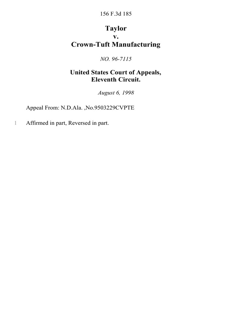 Taylor v. Crown-Tuft Decision | PDF