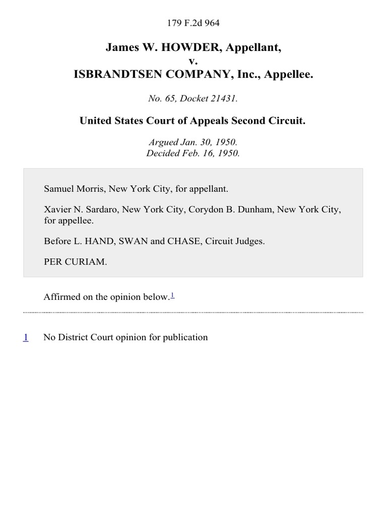 James W. Howder v. Isbrandtsen Company, Inc., 179 F.2d 964, 2d Cir ...