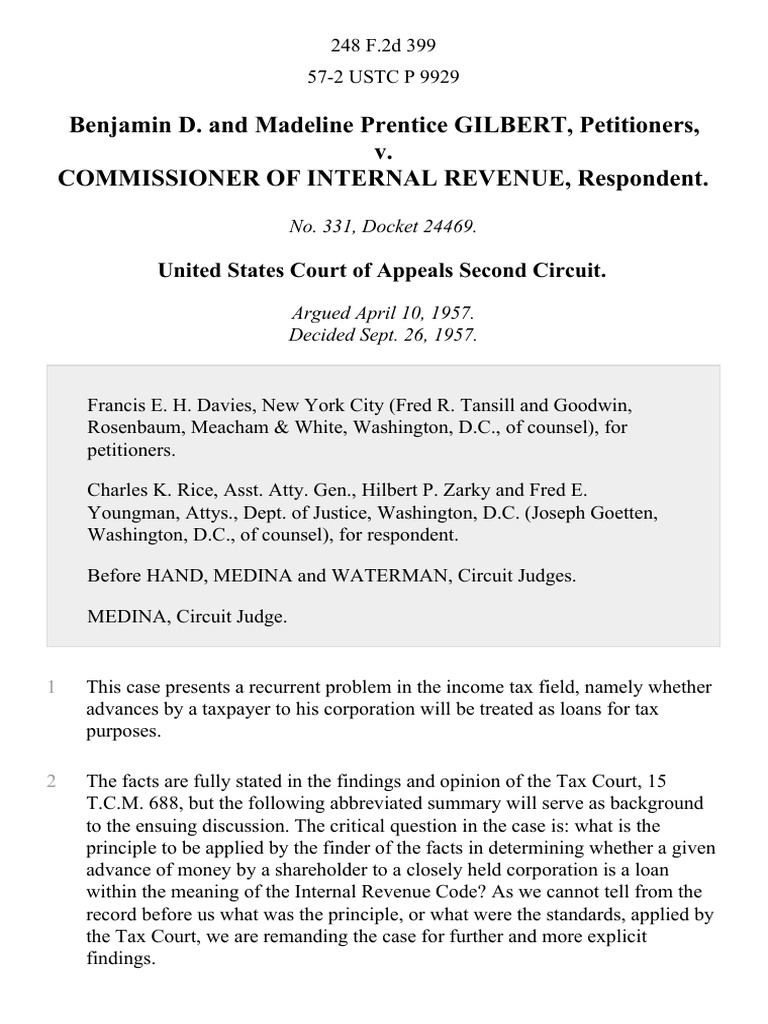 Benjamin D. and Madeline Prentice Gilbert v. Commissioner of Internal ...