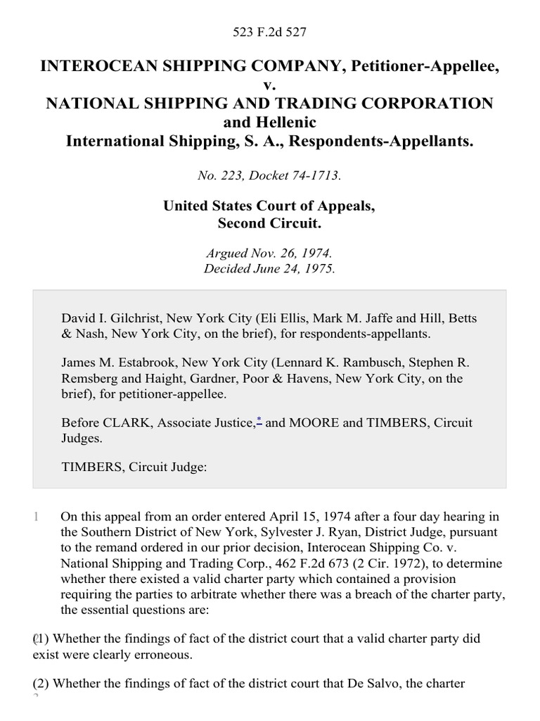 Interocean Shipping Company v. National Shipping and Trading ...