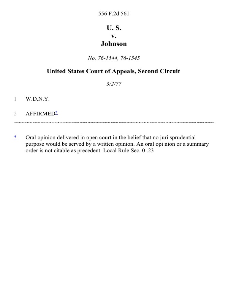 United States v. Johnson, 556 F.2d 561, 2d Cir. (1977) | PDF