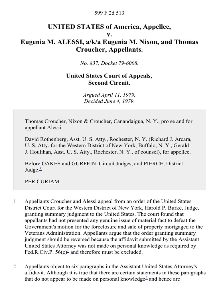 United States v. Eugenia M. Alessi, A/K/A Eugenia M. Nixon, and Thomas ...