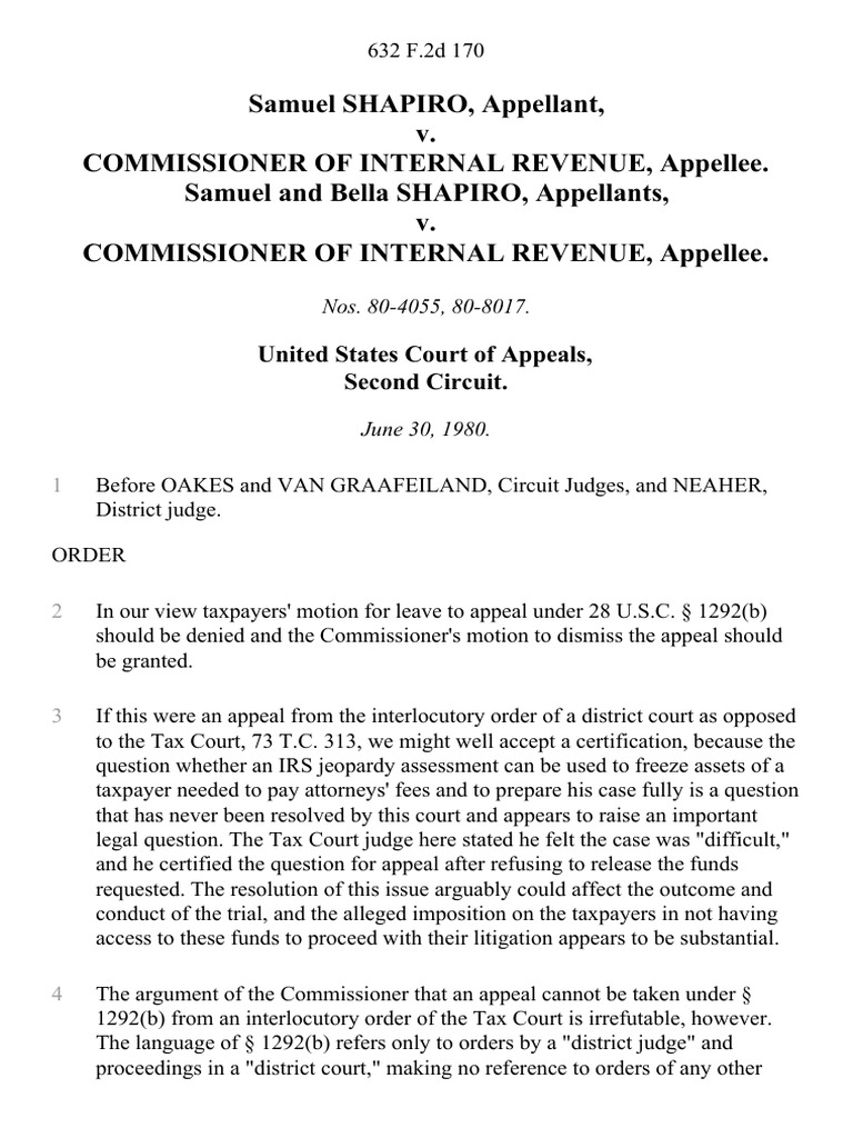 Samuel Shapiro v. Commissioner of Internal Revenue, Samuel and Bella ...