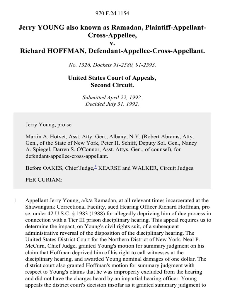 Jerry YOUNG Also Known As Ramadan, Plaintiff-Appellant-Cross-Appellee ...