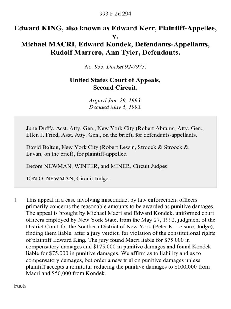 Edward King, Also Known As Edward Kerr v. Michael MacRi Edward Kondek ...