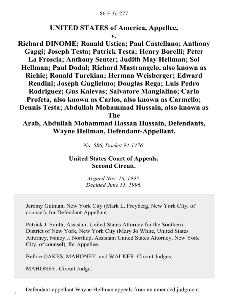 United States v. Richard Dinome Ronald Ustica Paul Castellano Anthony ...