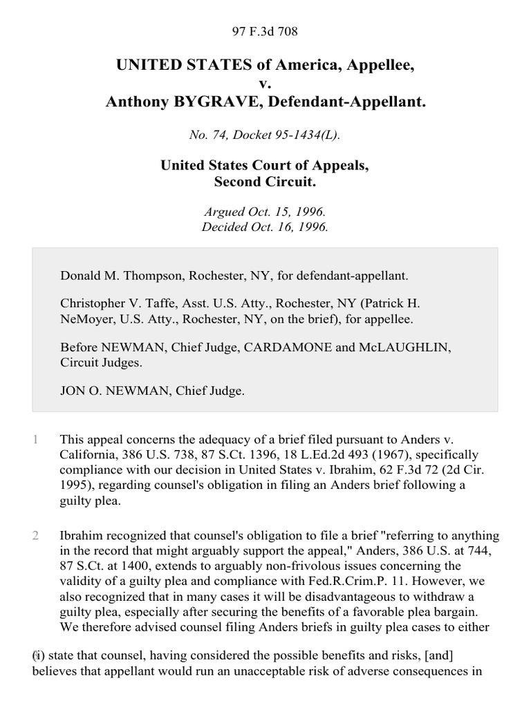 UNITED STATES of America, Appellee, v. Anthony BYGRAVE, Defendant ...