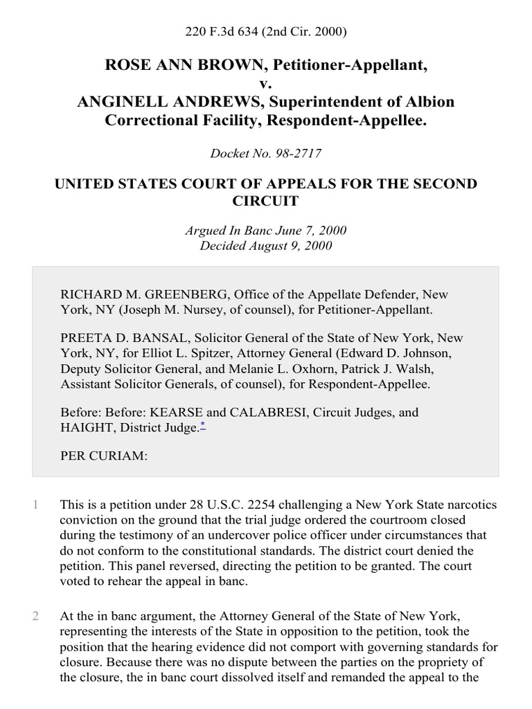 Rose Ann Brown v. Anginell Andrews, Superintendent of Albion ...