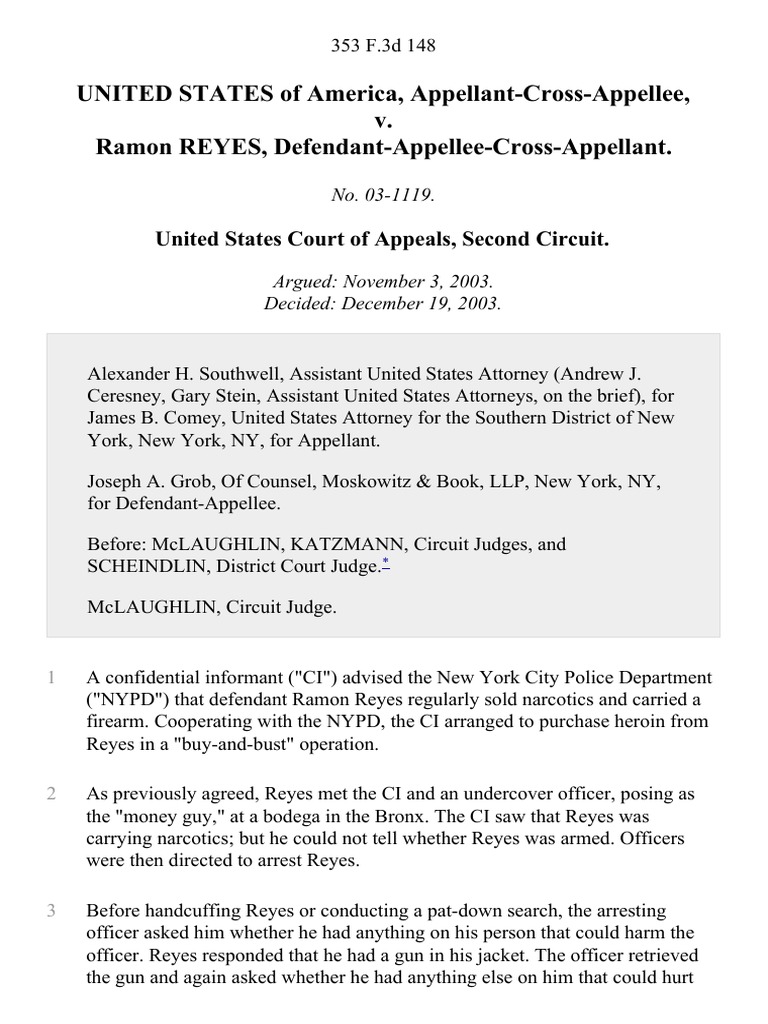 United States of America, Appellant-Cross-Appellee v. Ramon Reyes ...