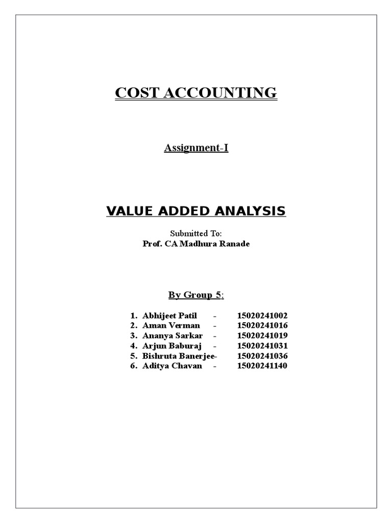 Value Added Analysis Group5 Pdf Cost Of Capital Investing