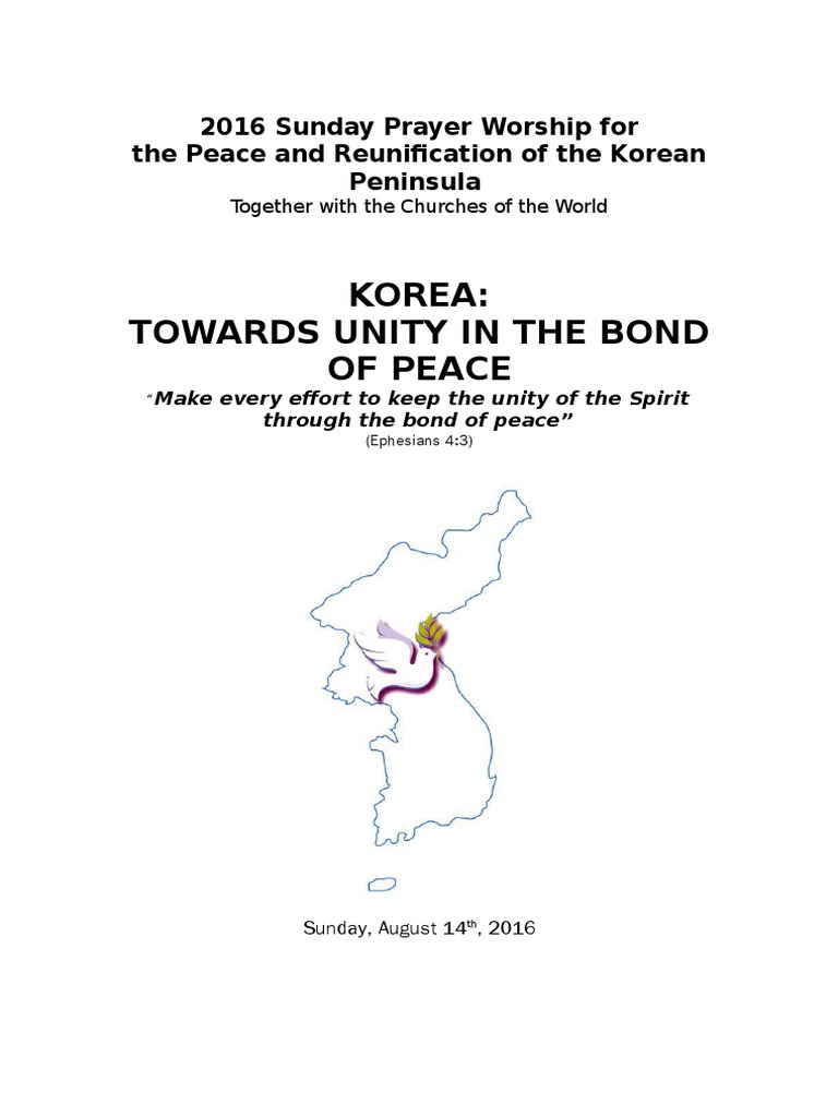 2016 Prayer for Korean Reunification | PDF | Peace | Prayer