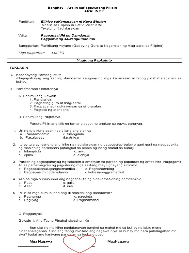 Lesson Plan 3.3 Tuklasin | PDF