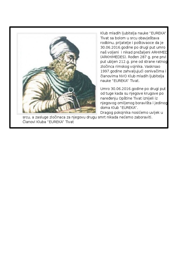 Arhimed Osmrtnica | PDF