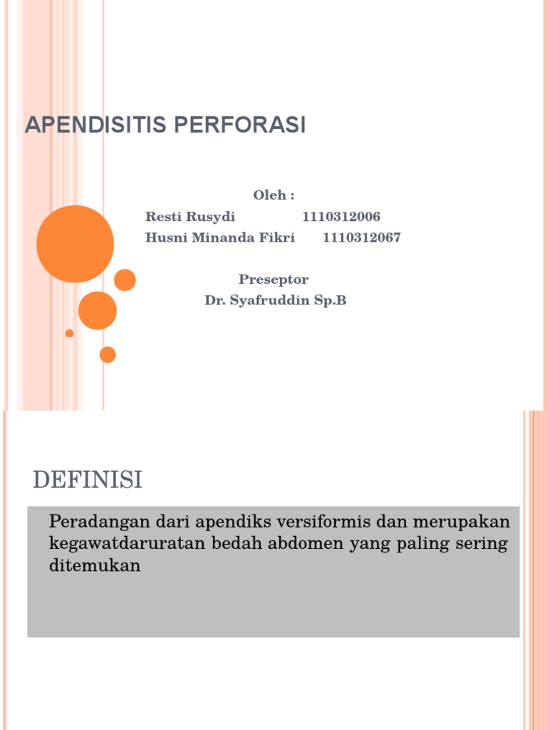 Apendisitis Perforasi | PDF