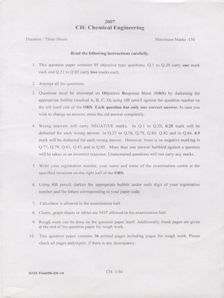 Chemical Engineering Exam Guide | PDF | Heat Transfer | Chemical Reactor