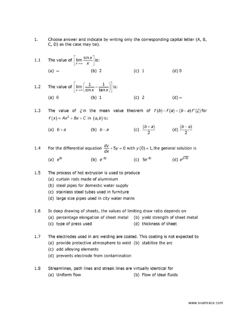 Gate Mechanical Engineering 1994 Pdf Fluid Dynamics Thermal