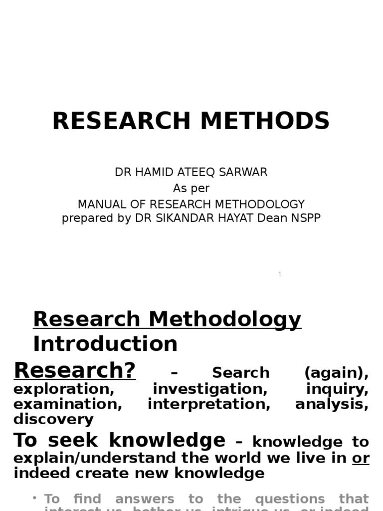 Introduction To Research Methodology 2 Pdf Scientific Method Question