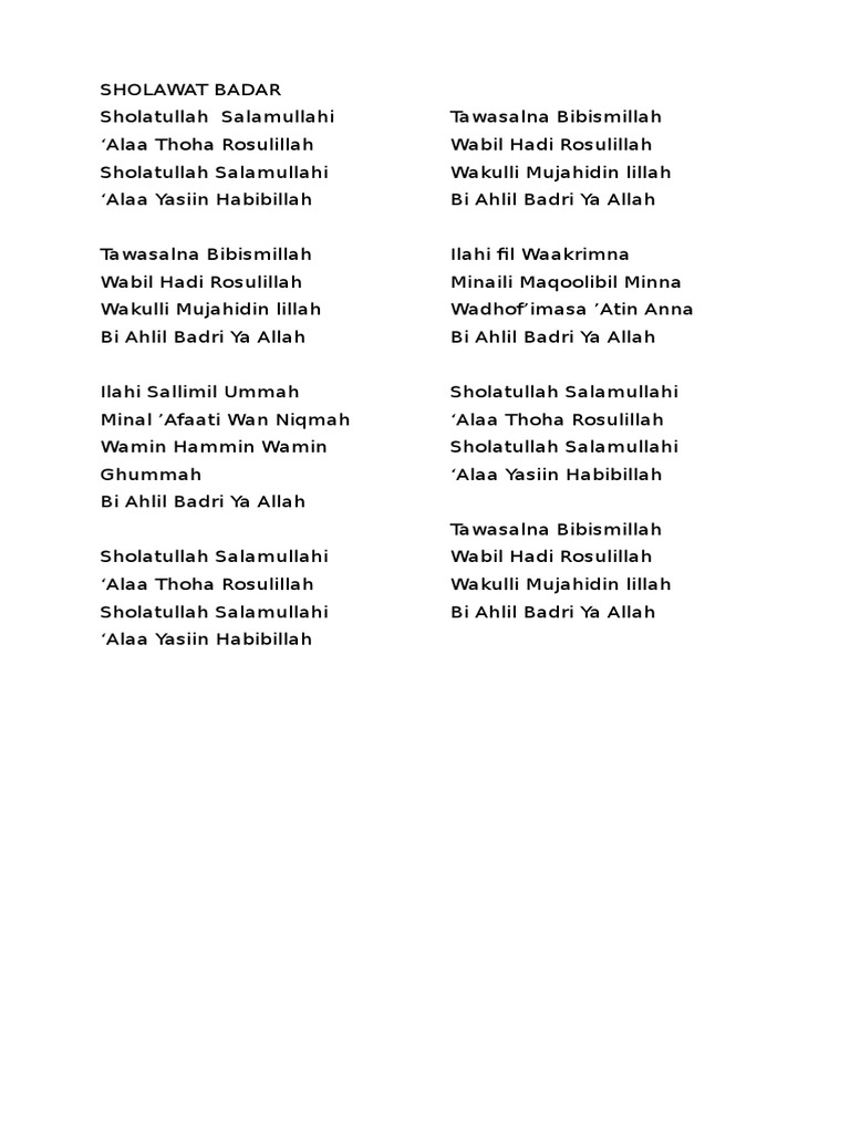 Sholawat Pdf