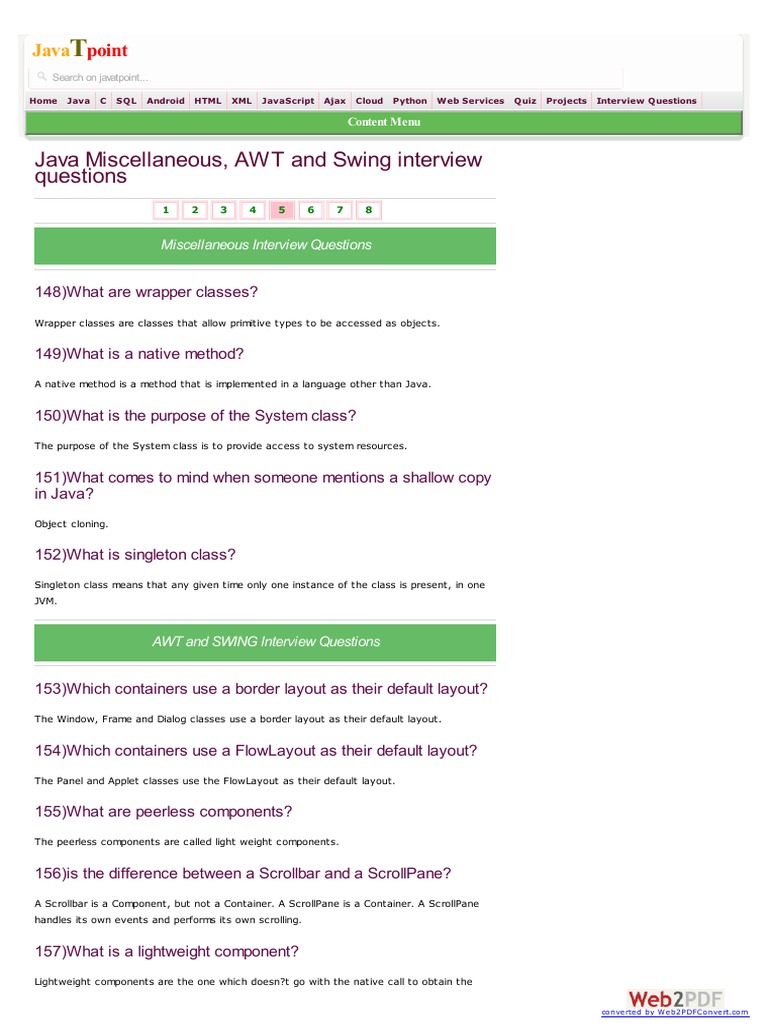 WWW Javatpoint Com 5 | PDF | Java (Programming Language) | Software