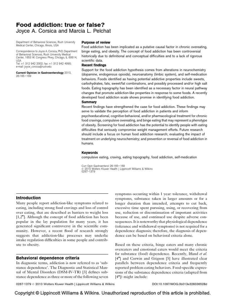 Processed Food Addiction | PDF | Food Addiction | Substance Use Disorder