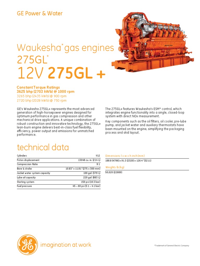 Waukesha Gas Engines: Technical Data | PDF | Engines | Vehicle Technology