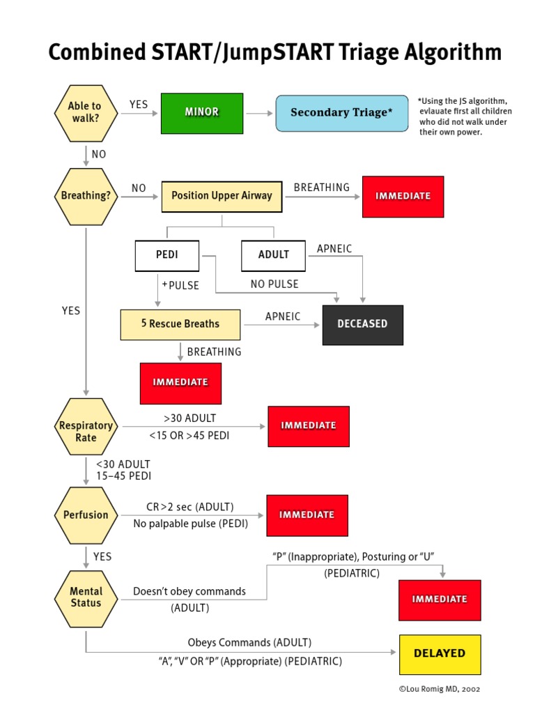 Combined Start/Jumpstart Triage Algorithm: Minor | PDF