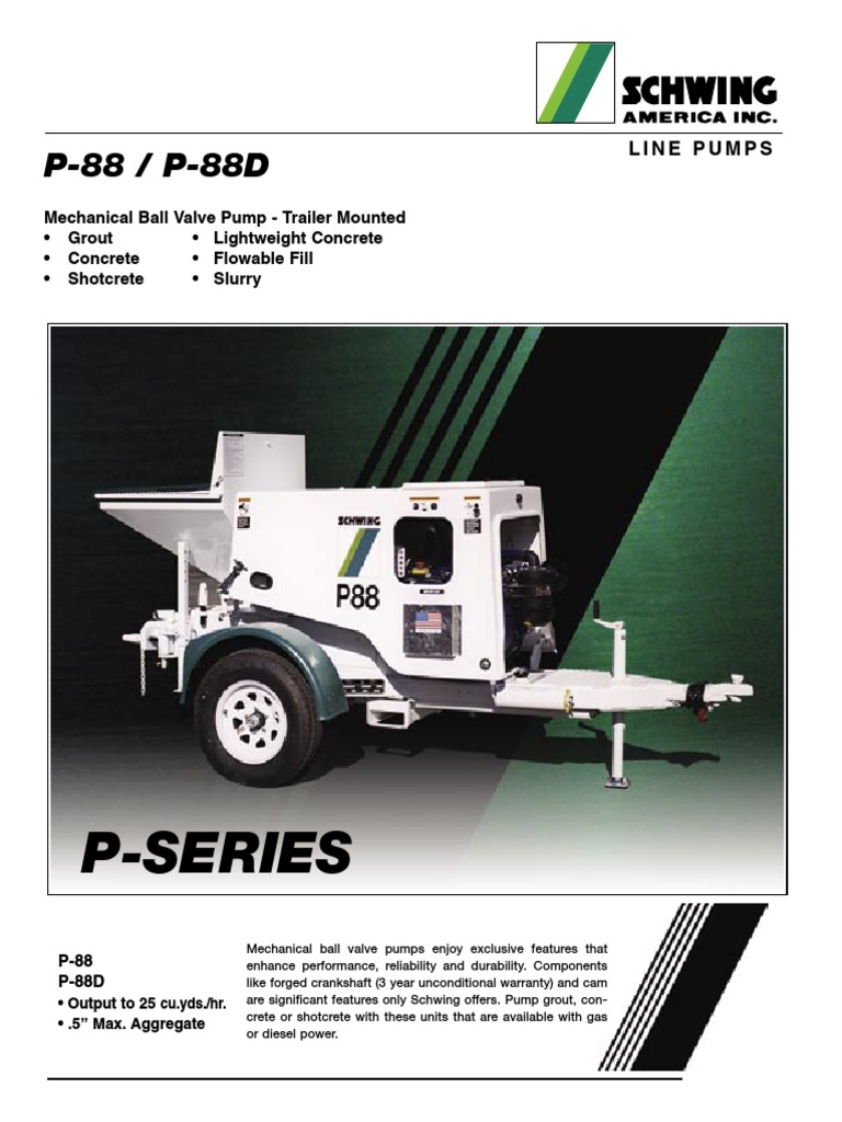 Schwing p88 | PDF | Pump | Diesel Engine
