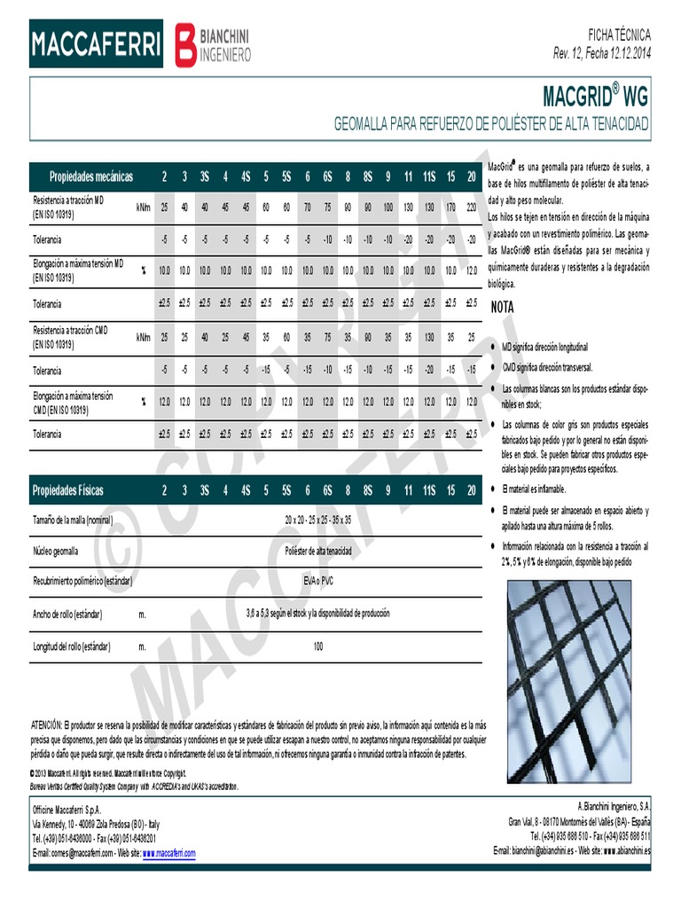 MacGrid WG | PDF | Materiales | Sustancias químicas
