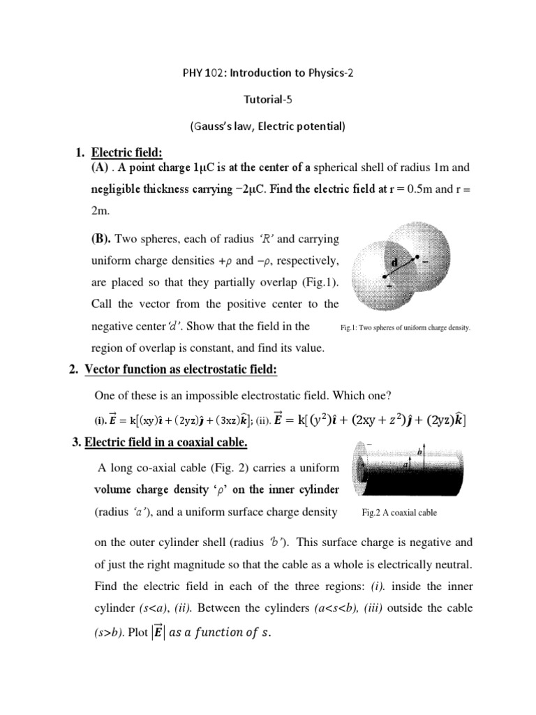PHY102 Tut#5 | PDF