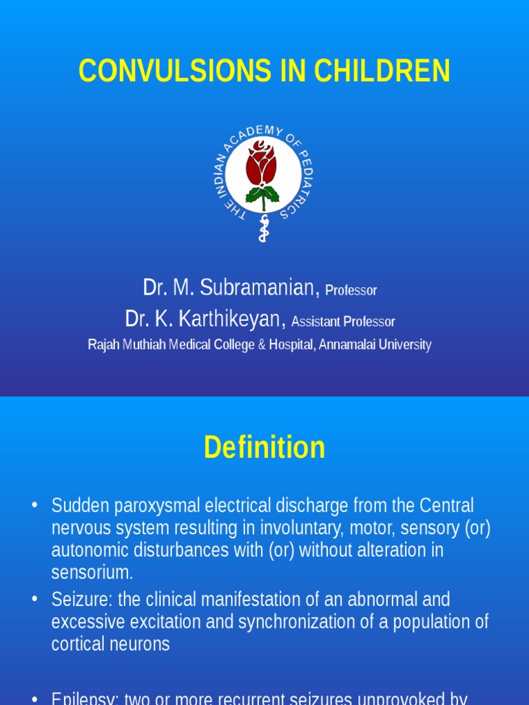 Convulsive Disorders in Children | PDF | Epilepsy | Episodic And ...
