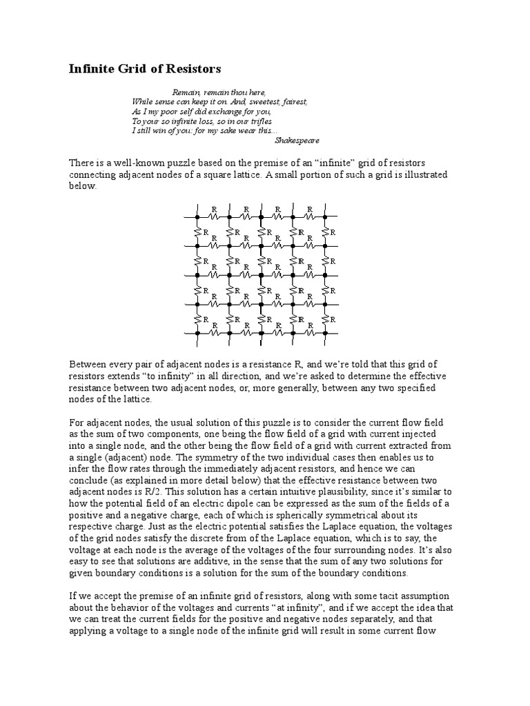 Infinite Grid of Resistors | PDF | Recurrence Relation | Polynomial
