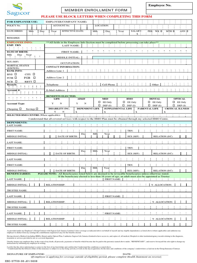 Group Enrollment Form PDF | PDF | Hiv/Aids | Physician