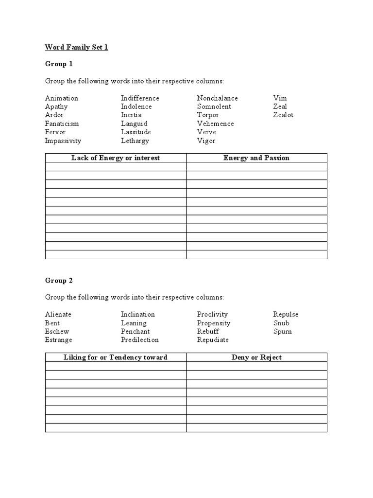 Word Family Set 1 | PDF