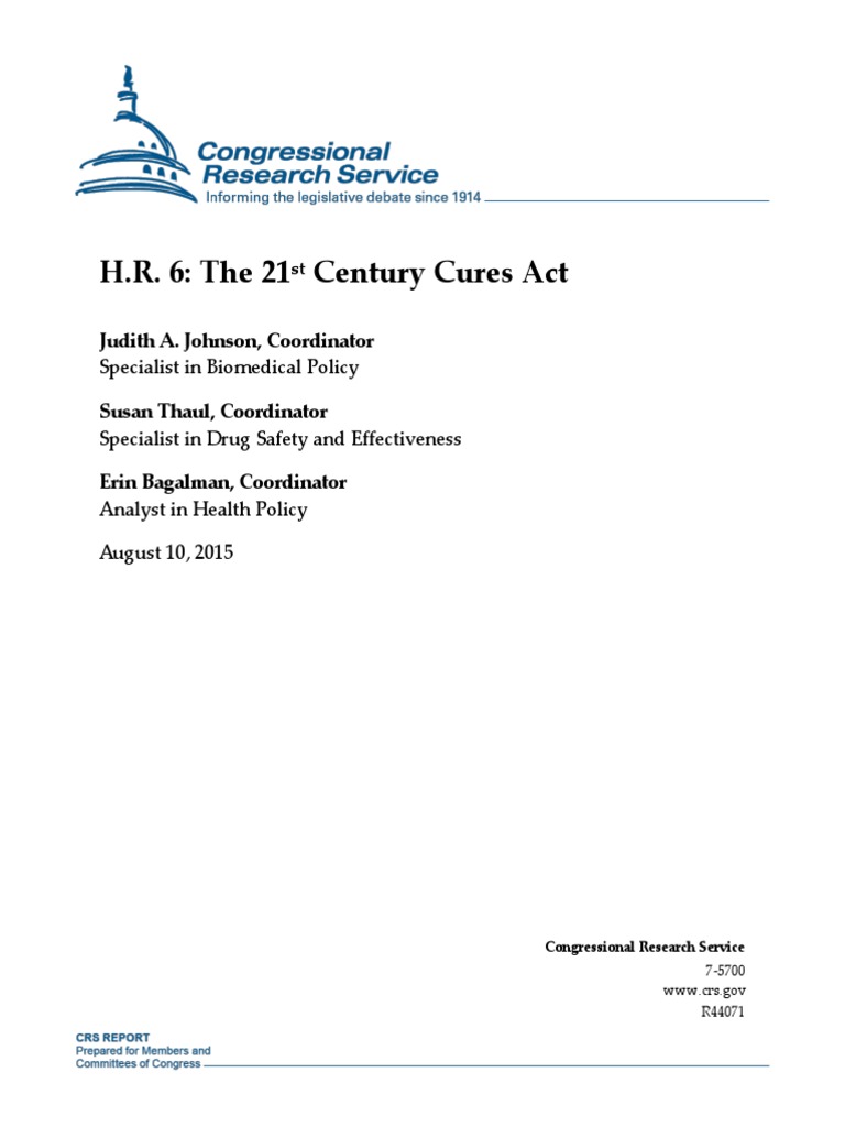 The 21st Century Cures Act | PDF | National Institutes Of Health | Food ...